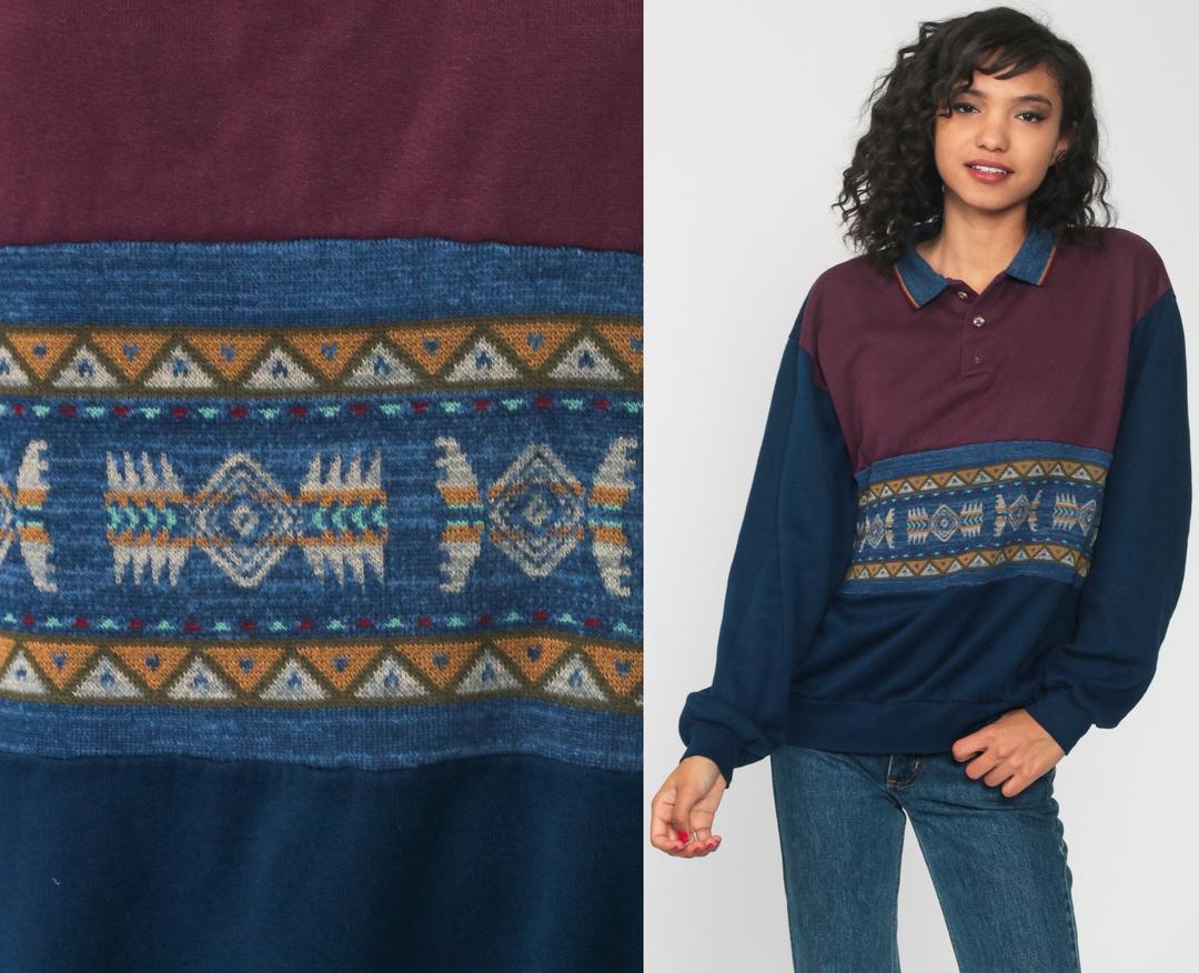 Southwest Sweatshirt Tribal Shirt 90s Southwestern Sweater Aztec Print ...