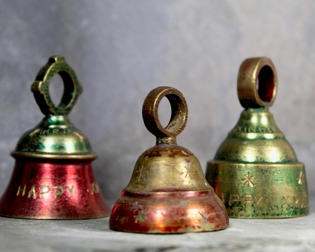 Vintage Brass Christmas Bells from India - Set of 3 - | Bixley ...