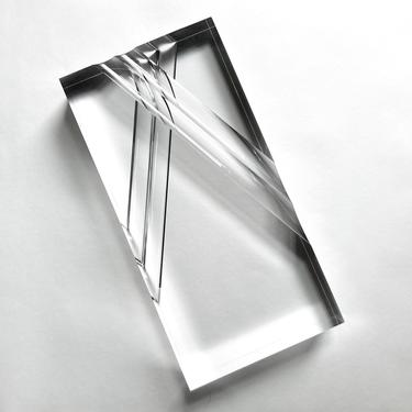 Large Alessio Tasca Acrylic Lucite Block Prism Sculpture, 1970s Italy ...