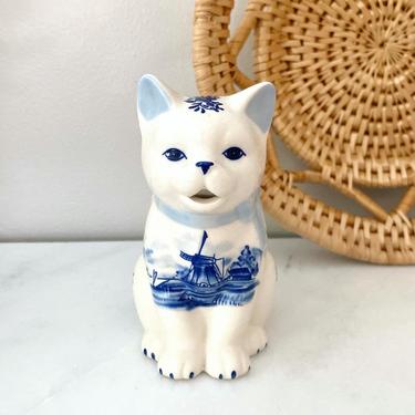 Delft Blue Kitty Cat Creamer Pitcher | Seaweed Salvage - Davie, FL | ATTIC