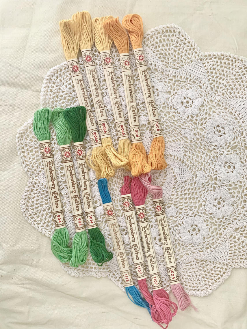 Vintage Embroidery Threads, NOS, Lot of 12, Original Packaging, Skeins ...