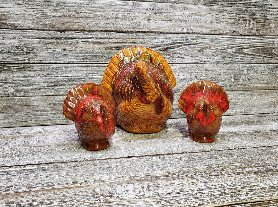 Vintage Thanksgiving Turkeys, Ceramic Turkey Figurines, Thanksgiving ...