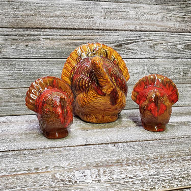 Vintage Thanksgiving Turkeys, Ceramic Turkey Figurines, Thanksgiving ...
