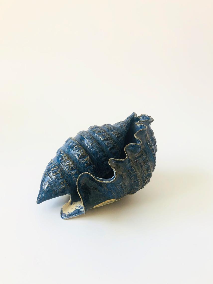 Vintage Blue Studio Pottery Shell by Paul Linsley | Sergeant Sailor ...