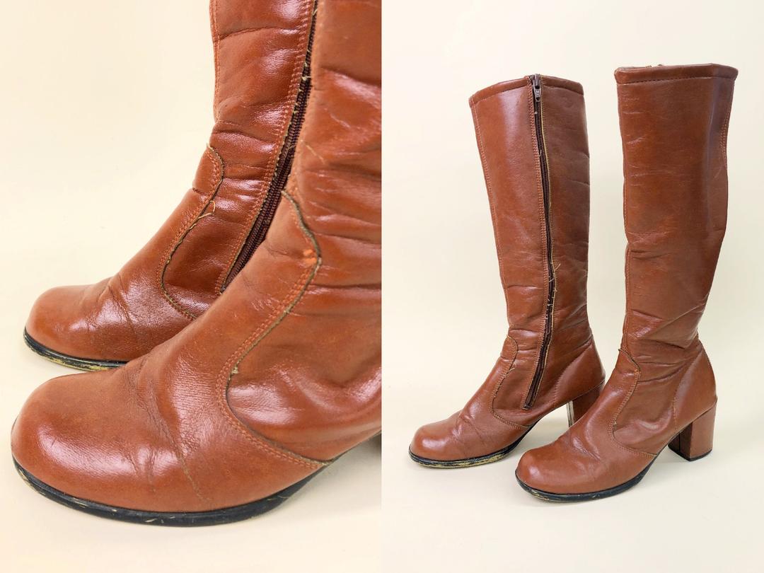 Vintage 1970s Go Go Vinyl Boots Made in Taiwan, Vintage | Moby Dick ...