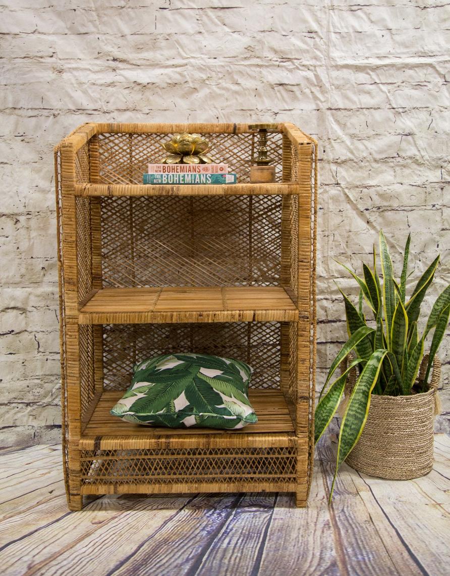 SHIPPING NOT FREE!!! Vintage Wicker Hutch/ Bookshelf/Etagere | World of ...