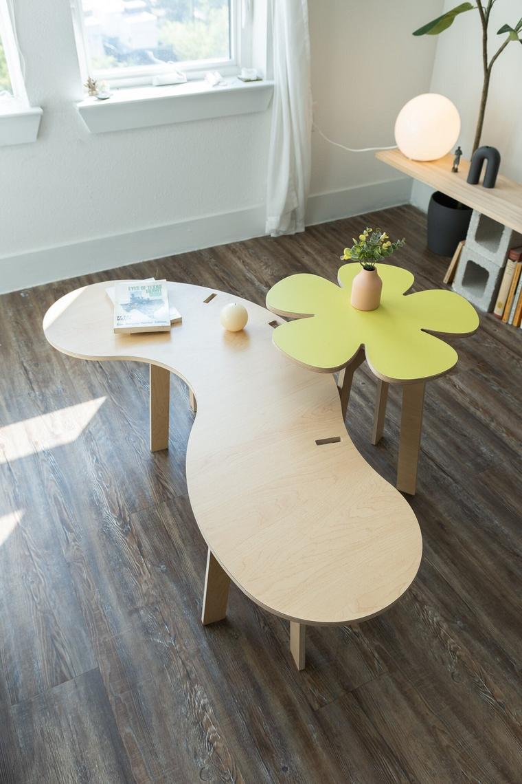 Squiggle Coffee Table + add-on side table - curvy table - | Everything ...