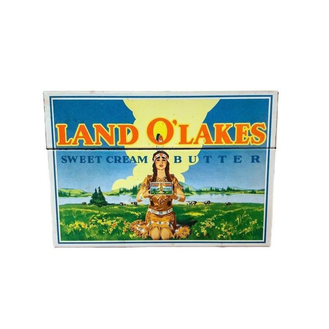 Vintage Land Olakes Butter Metal Recipe Box Over The Years Silver Spring Md
