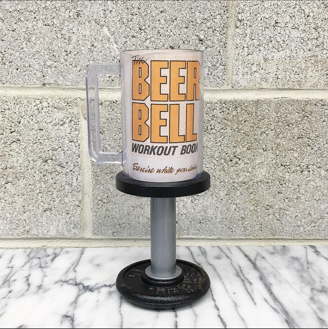 Vintage BeerBell Mug Retro 1980s Barbell Holder + Drinking and Workout ...