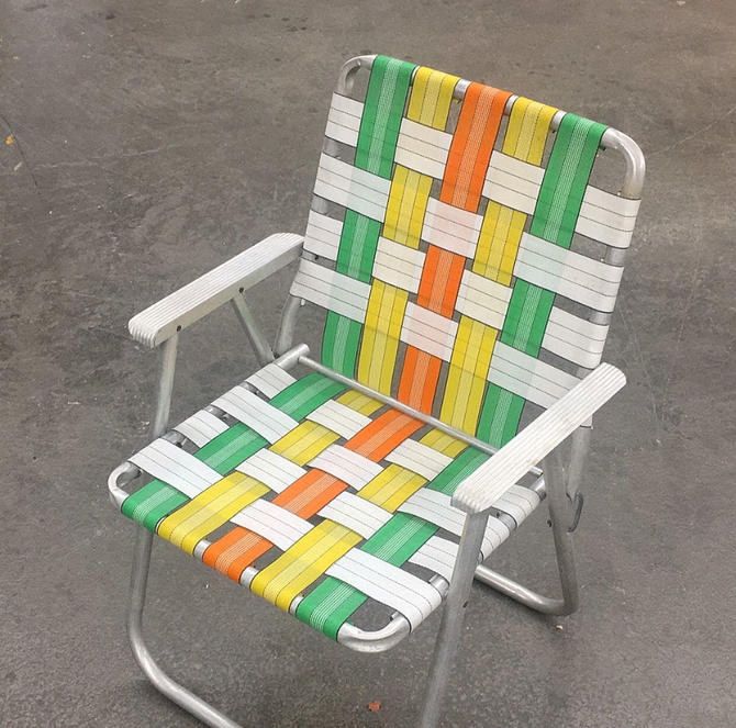 Vintage Lawn Chair Retro 1970s Mid Century Modern Silver Aluminum Retrospect Vintage Philadelphia PA