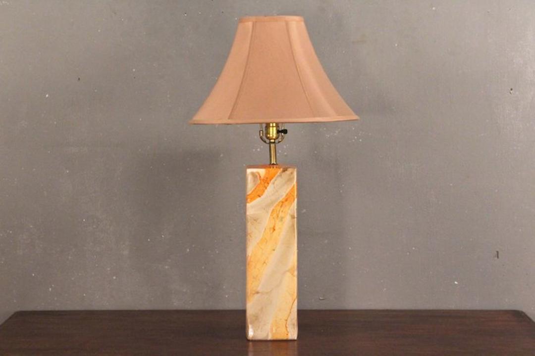 Mid Century Marble Glazed Ceramic Table Lamp | Furnish Green | Midtown ...