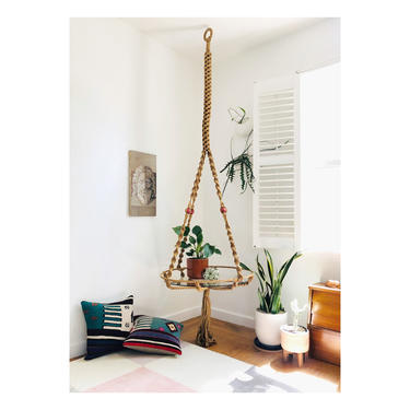 1970s Hanging Macrame Side Table / FREE SHIPPING | Sergeant Sailor ...