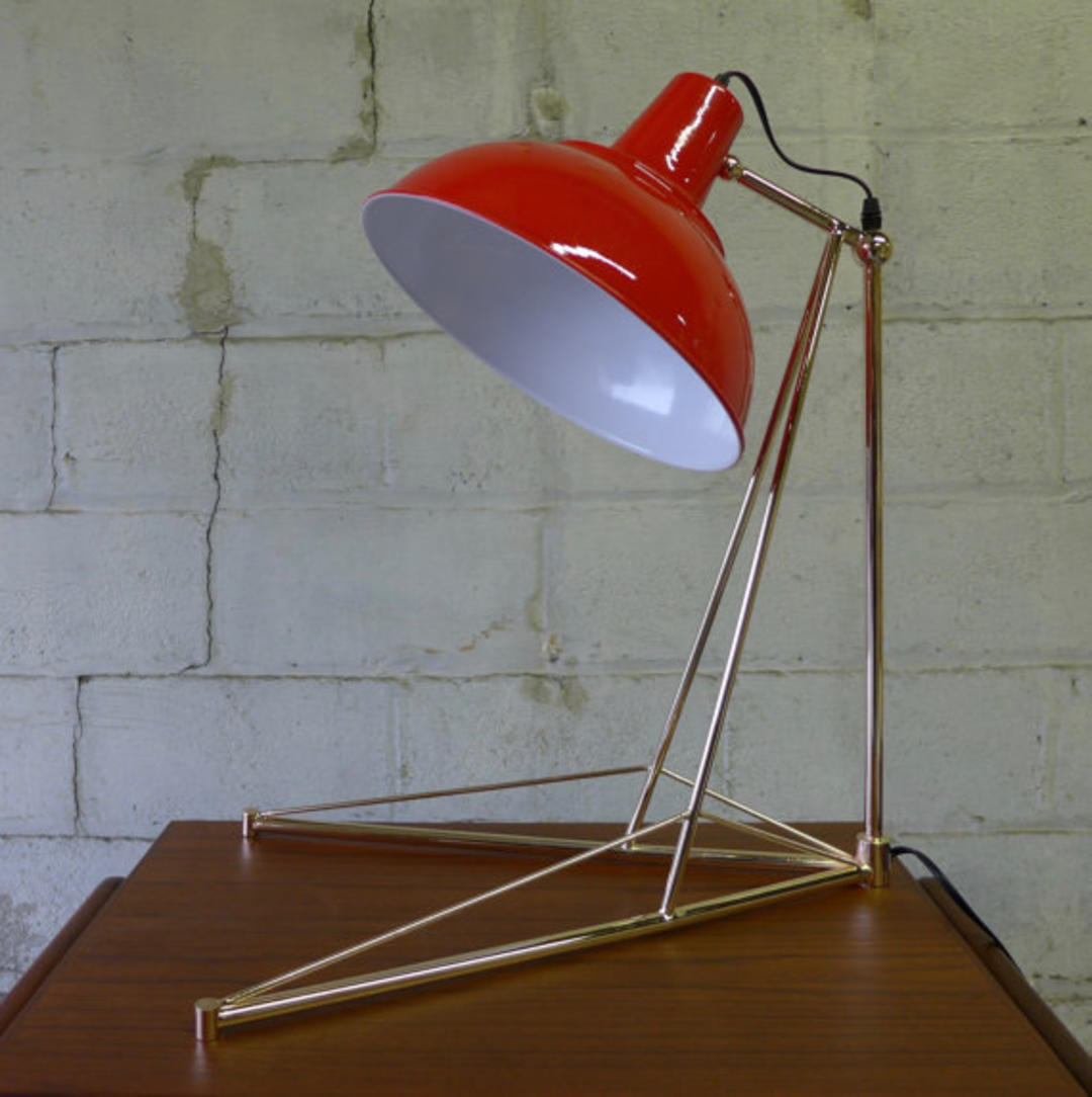 Contemporary TOMATO RED Table LAMP | Circa60 | Weehawken, NJ