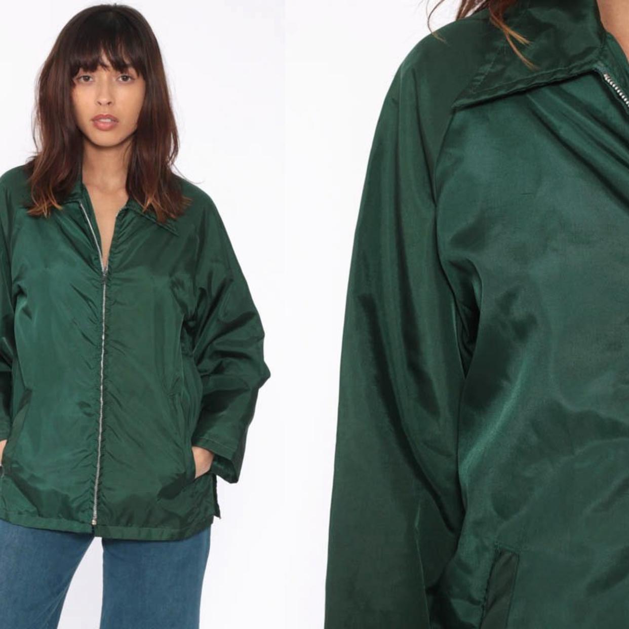 70s Coach Jacket Windbreaker Plain Green Baseball Sports | Shop Exile ...