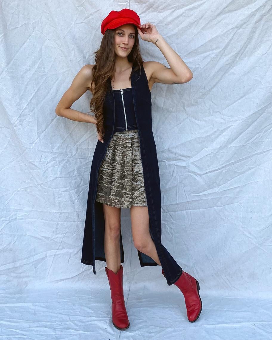 Dark Denim Y2K Vest/Bustier | Feathers Boutique | Bouldin Creek ...