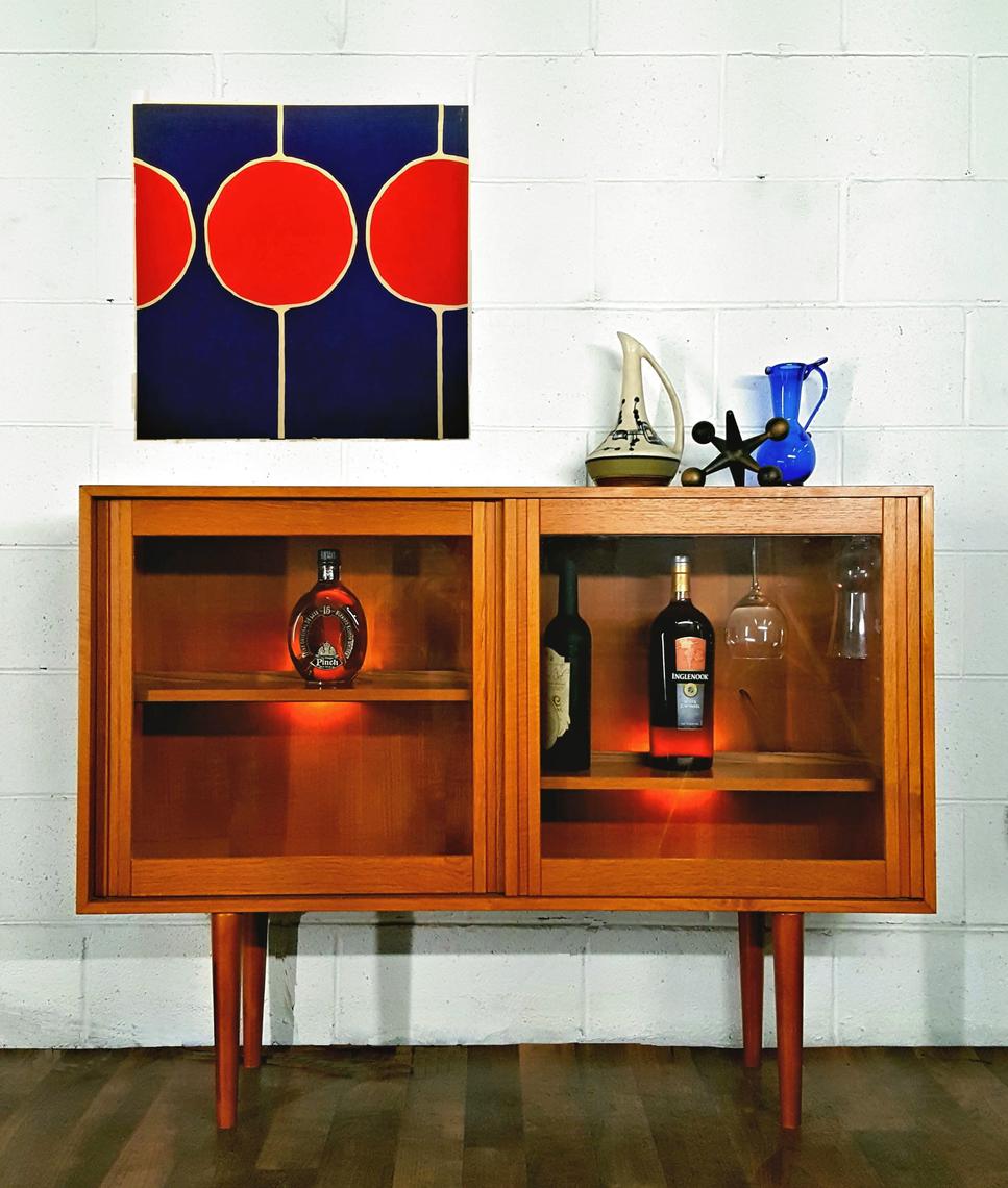 Elegant Slim Danish Modern MCM Bar Credenza Bookca | Modern Finds ...