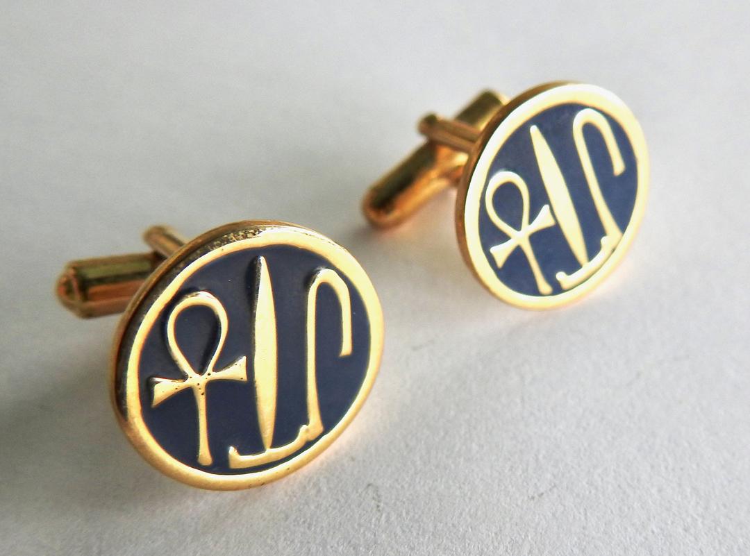 Museum Reproduction Hieroglyphic Cufflinks with Ankh | Legendary Beast ...