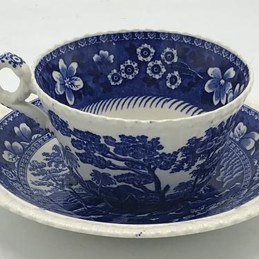 Vintage 1920's Copeland Spode Tower Blue Tea Cup and Saucer | JoAnntiques | San Diego, CA