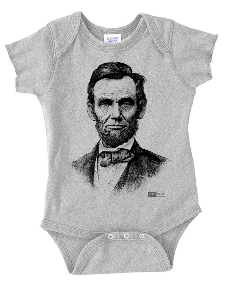 Abraham Lincoln - Unisex Baby Onesie | Hero Heads | Washington, DC