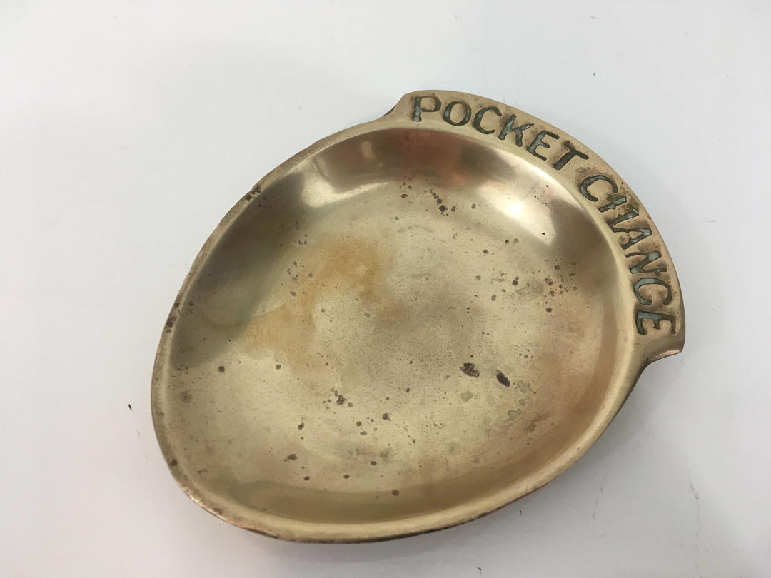 Vintage Solid Brass Pocket Change Dish Mid-Century Hollywood Regency ...