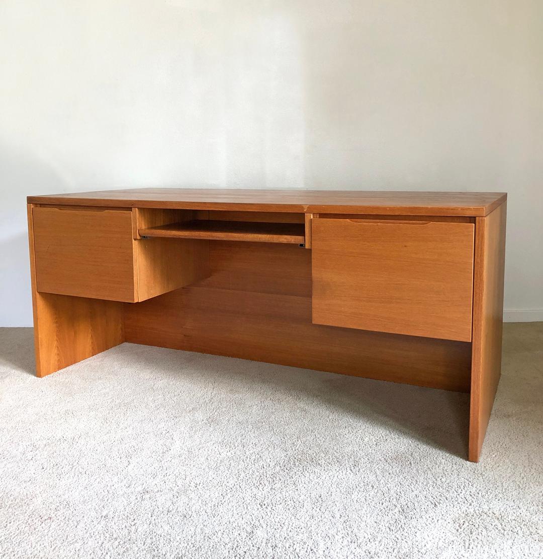 vintage Danish modern Jesper teak executive office desk table | Tripod ...