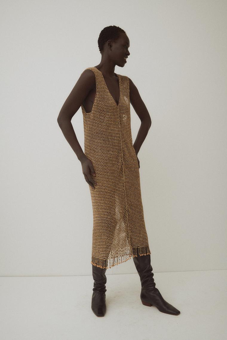 Wooden Bead Net Dress | Desert Vintage | Tucson, AZ