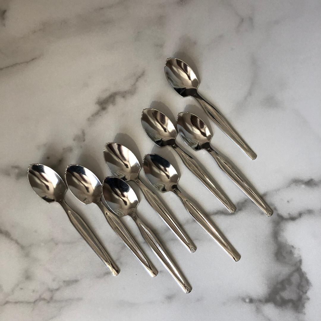 Vintage Grapefruit Spoons, set of 8 | stainless steel serrated edge ...