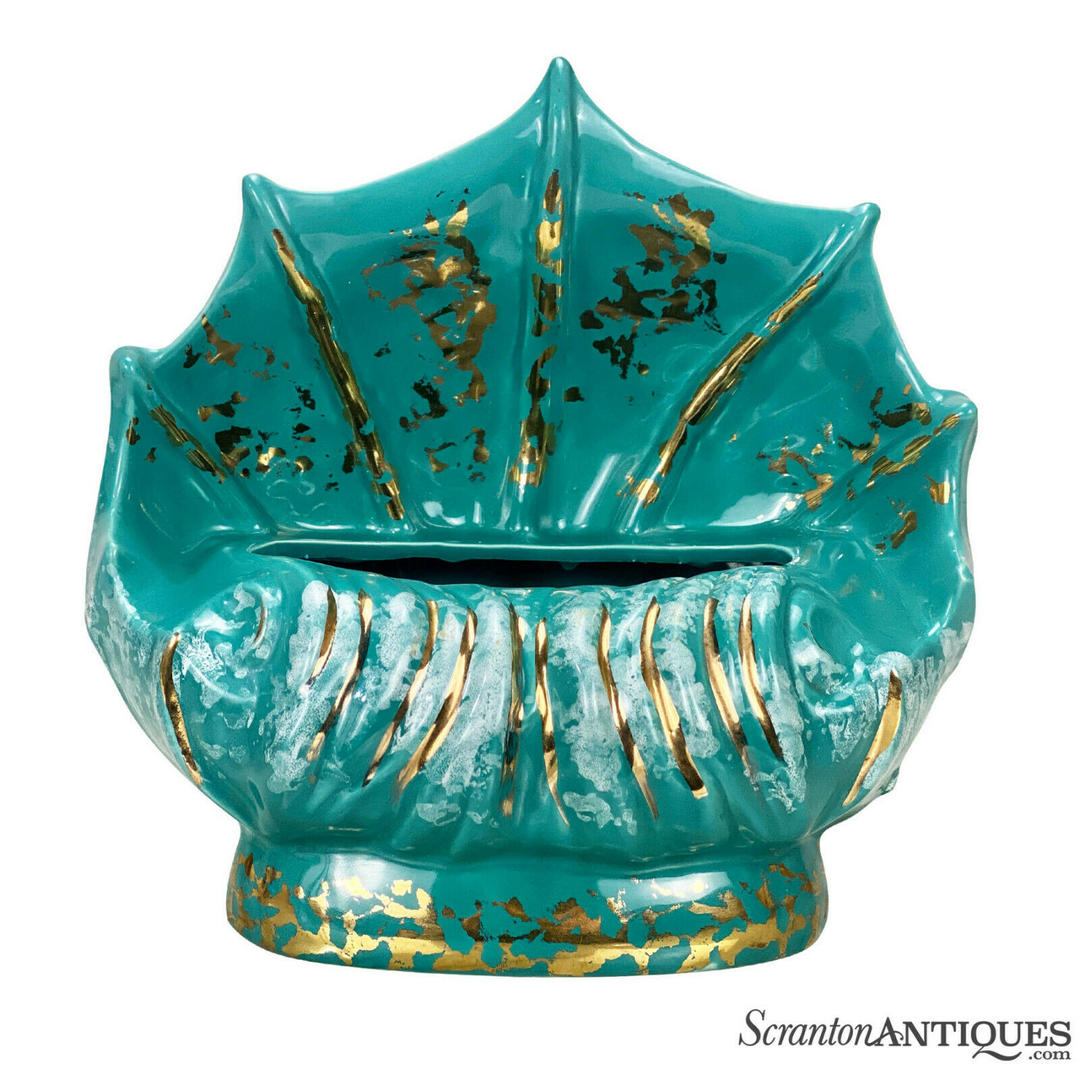 Mid-Century Art Deco Porcelain Turquoise Conch Shell TV Lamp | Scranton ...