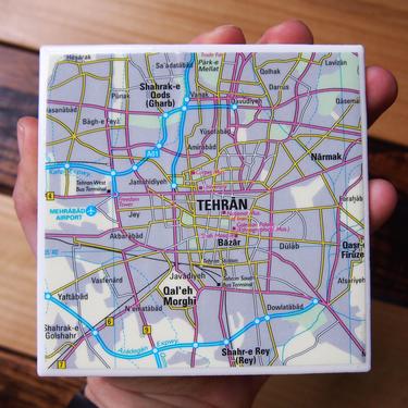 2000 Tehran Iran Map Coaster. Iran Gift Tehran Map. Vintage Iranian ...