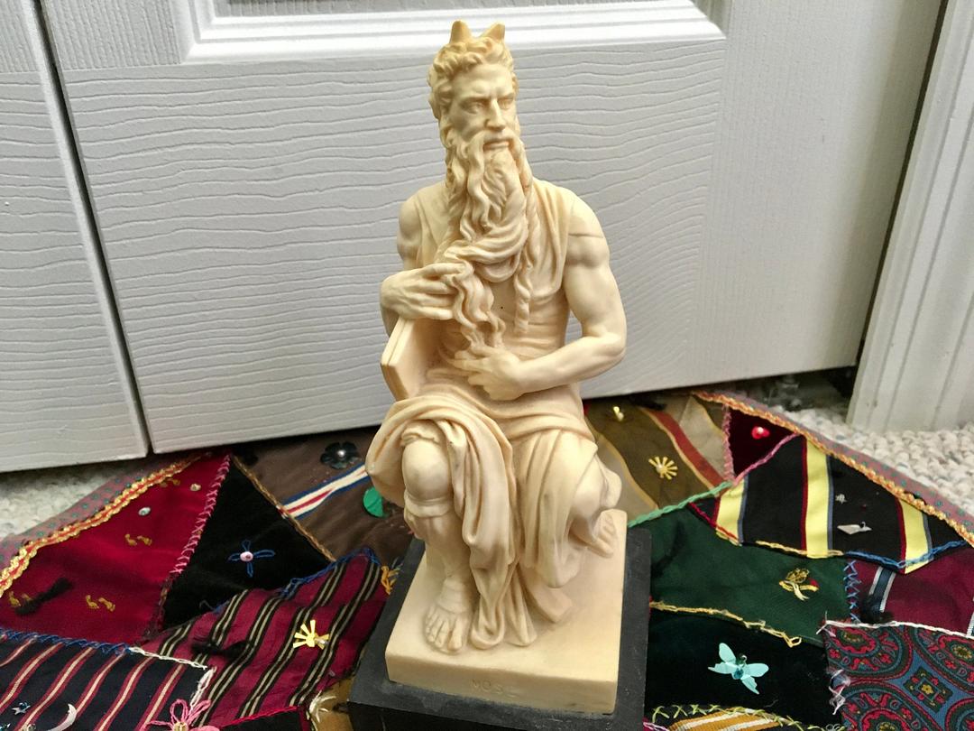 Vintage A. Santini Moses Sculpture, Michelangelo Moses Reproduction ...