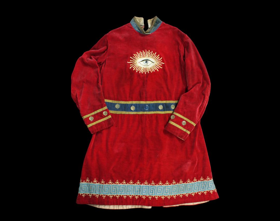 Antique Masonic Tunic/ Jacket / Robe / EMBROIDERED EYEBALL on Red ...