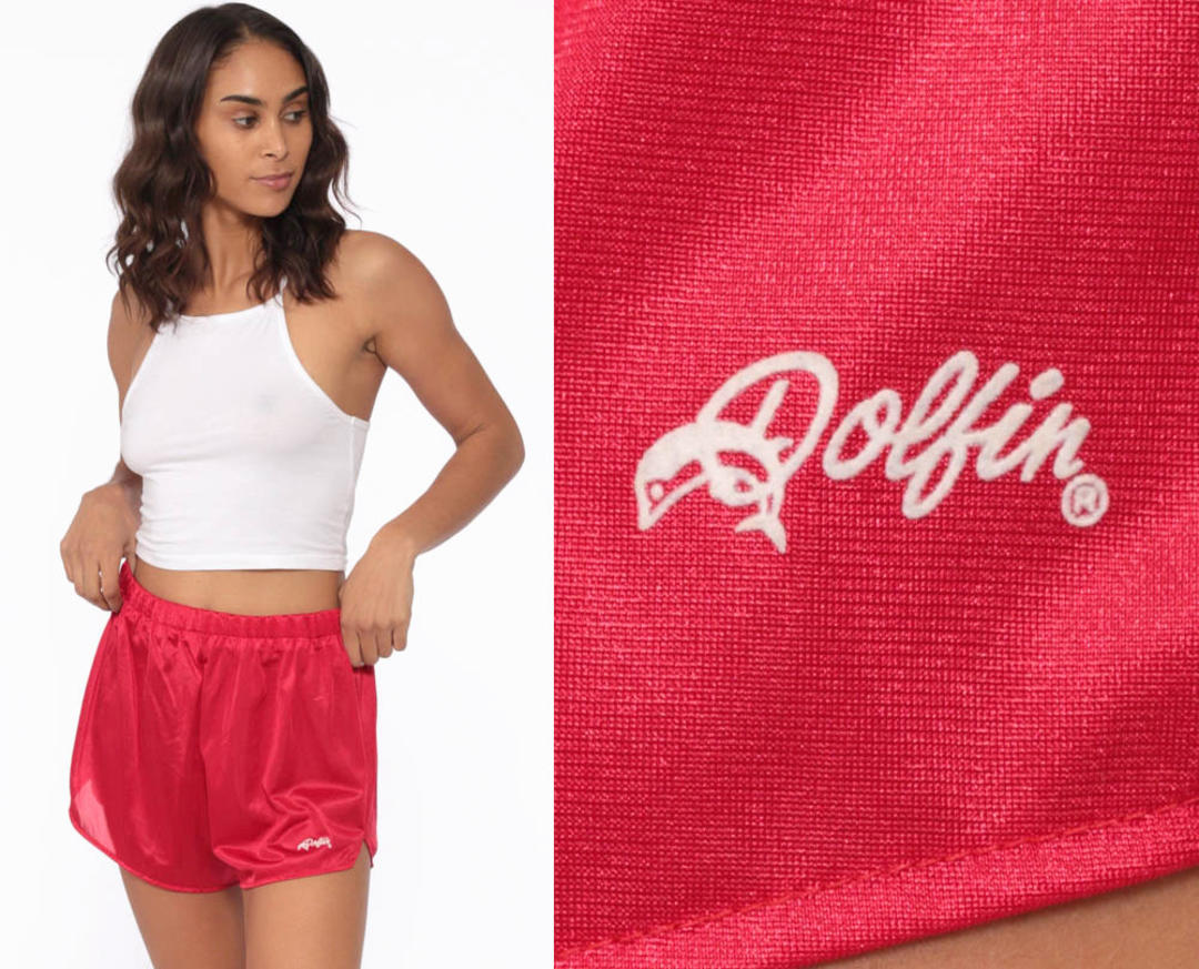 DOLFIN Running Shorts 80s Shorts Retro Gym RED High Waisted | Shop ...