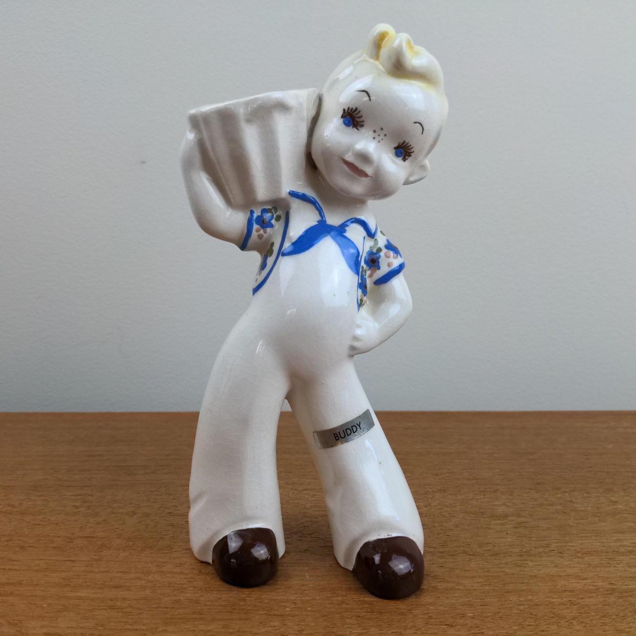 Vintage deLee Art Pottery Ceramic Vase | Blue Buddy | | The Feathered ...