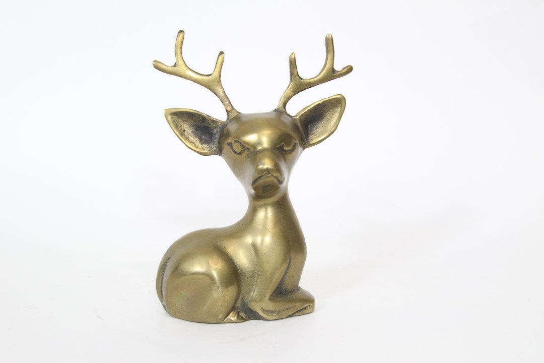 Vintage Kitsch Mid Century Brass Deer Buck Figurine | Vintage Goofball ...