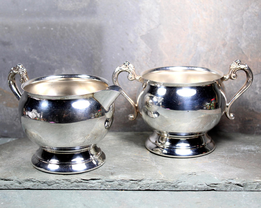 Vintage Pilgrim Silver Plate Creamer & Sugar Bowl Set - Friedman ...
