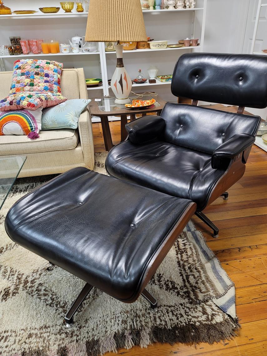 Vintage Eames Inspired Lounge Chair and Ottoman | Vintage MC ...
