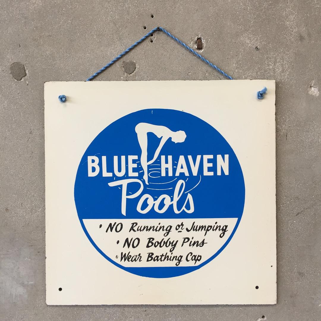Vintage 1960's Blue Haven Pools Sign | Urban Americana (Home Decor ...