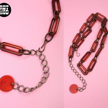 Lovely Vintage 70s Amber Colored Plastic Chain Link Belt | RetMod ...