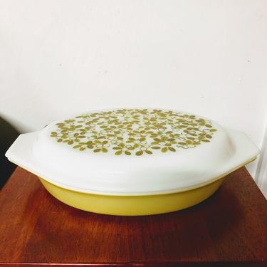 Vintage Pyrex Verde Oval Divided Dish with Lid 063 | Over the Years ...