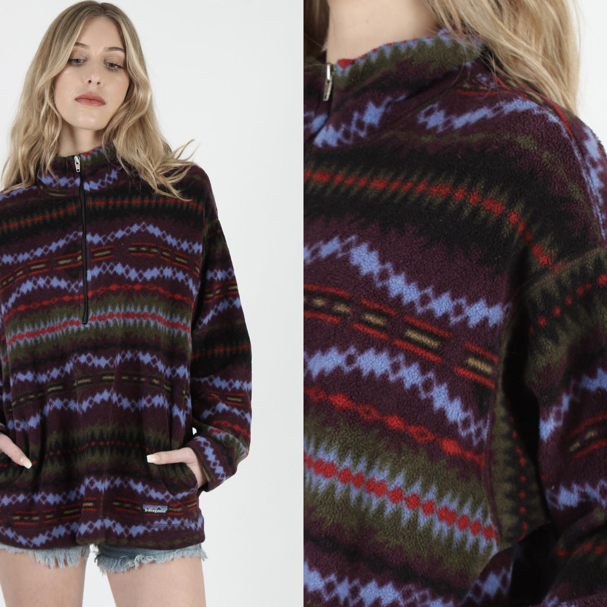 Vintage Patagonia Synchilla Aztec Print Fleece Jacket Made | American ...