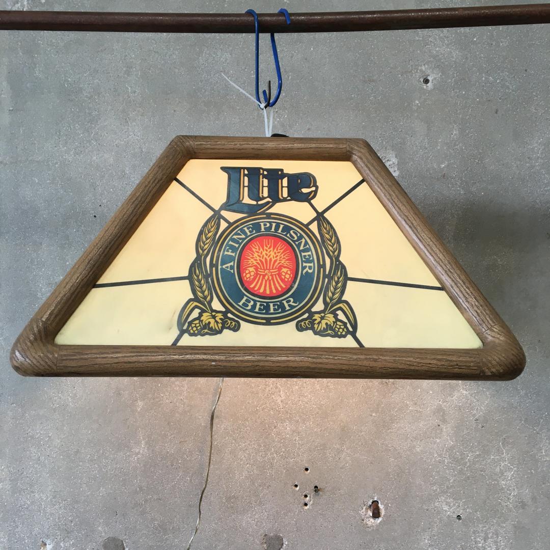 1980's Miller Lite Bar Lamp | Urban Americana | Long Beach, CA