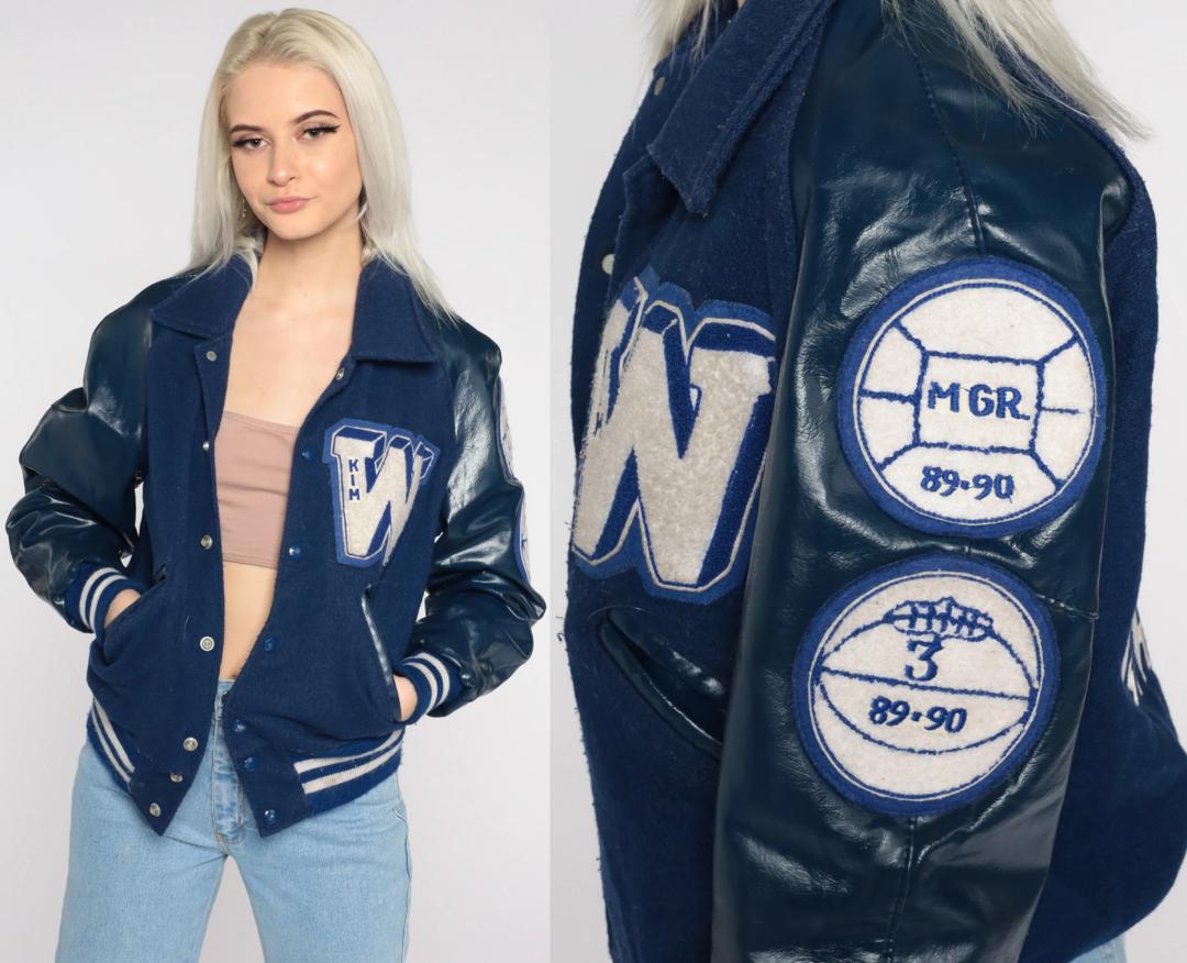 80s Letterman Jacket 1989 Jacket WOOL Varsity Jacket Kim Baseball ...