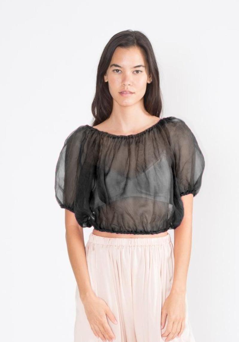 Carlisle Top, Silk Organza in Black | Miranda Bennett Studio | Central ...