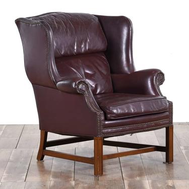 Edwardian Maroon Wingback Armchair from Loveseat (San Diego) of San ...