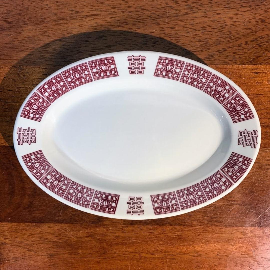 Vintage Buffalo China Buff136 Restaurant Ware Pair of Red Lotus | Over ...