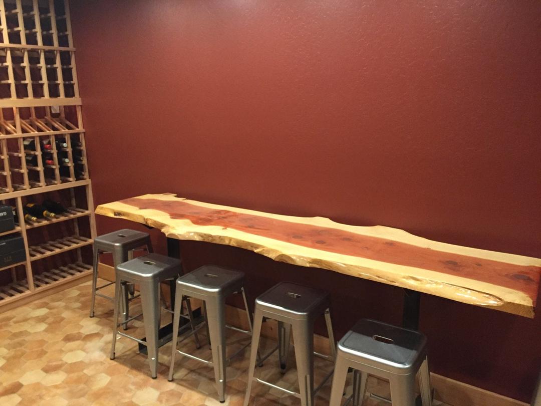 Live Edge Wine Tasting Bar Top | Kirkpatrick Designs | Valley Center, CA