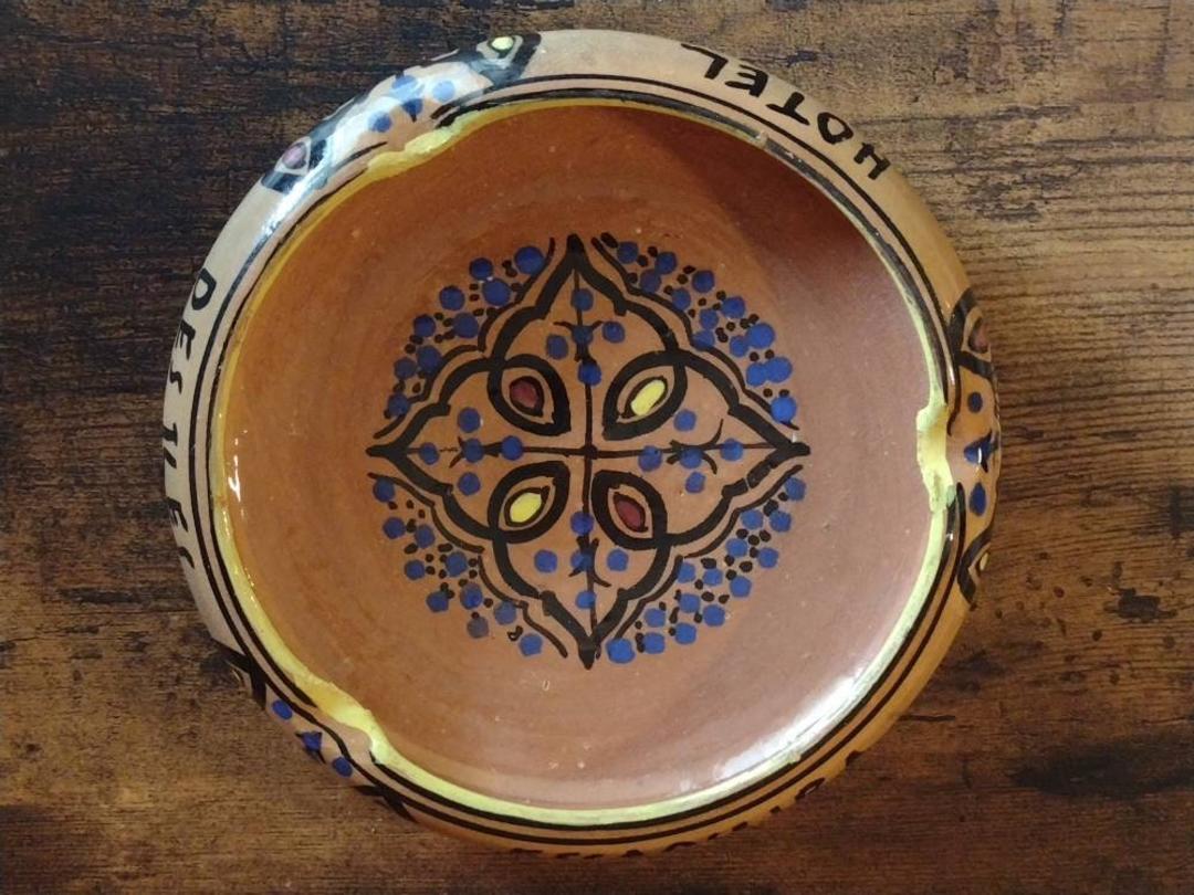 Vintage Signed Safi Moroccan Painted Glazed Ceramic Clay Pottery ...