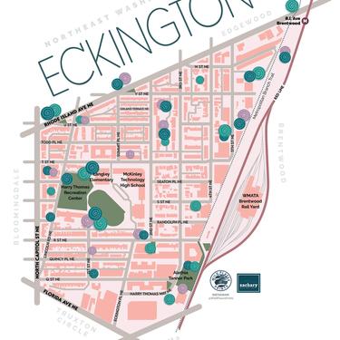 Eckington Washington DC neighborhood map 11x17 inches | Wild Places ...