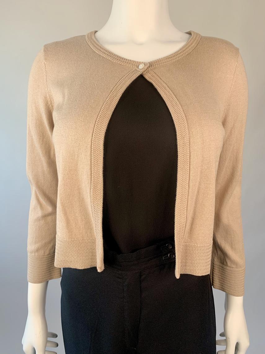 Beige Cropped Soft Cardigan | Prototype Vintage | Austin, TX