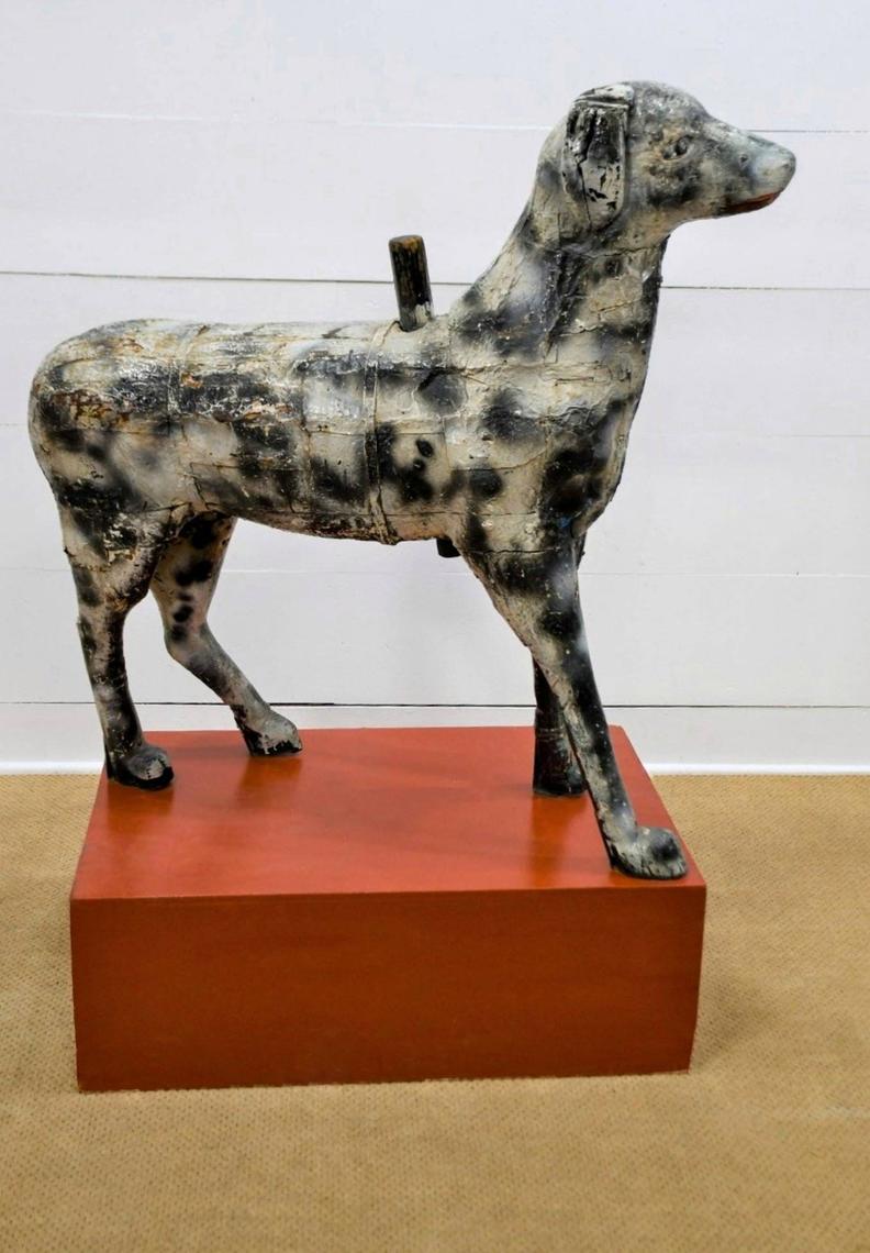 Antique French Menagerie Carousel Dog | Lynx Hollow Antiques | Forney, TX